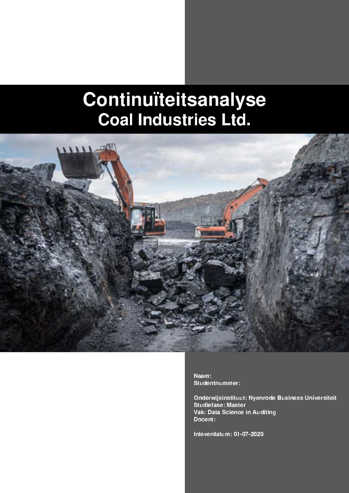 Final Exam DSA: Continuity Analysis of Coal Industries Ltd. - Studeersnel