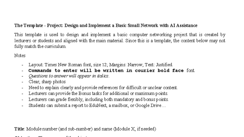 Project Template: Design & Implement a Basic LAN with AI Assistance ...
