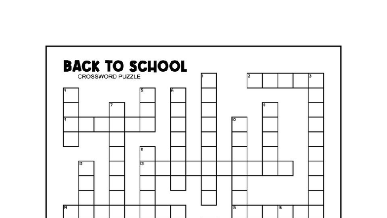 Crossword Puzzle Solutions for Kids: Back to School Edition - Studocu