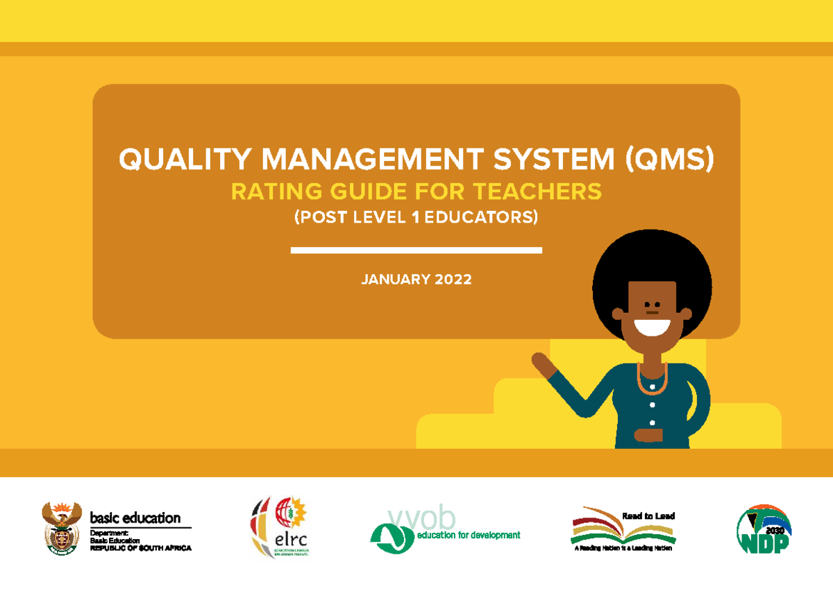 PL1 QMS Rating Guide for Teachers (Post Level 1 Educators) 2022 - Studocu