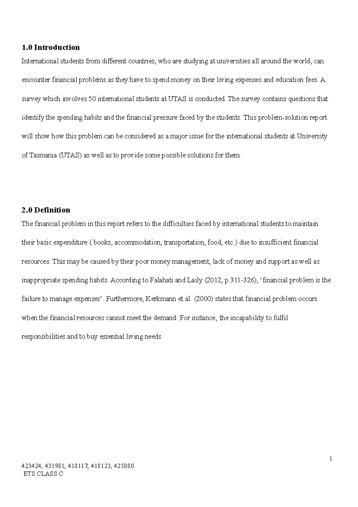 Financial problems - International students from different countries ...