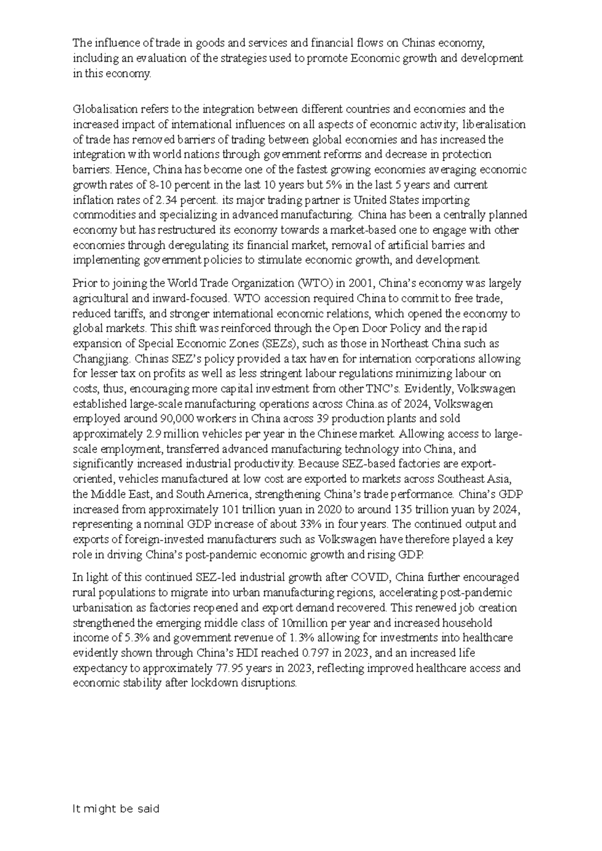 Final Exam: The Impact of Trade and Financial Flows on China's Economy ...