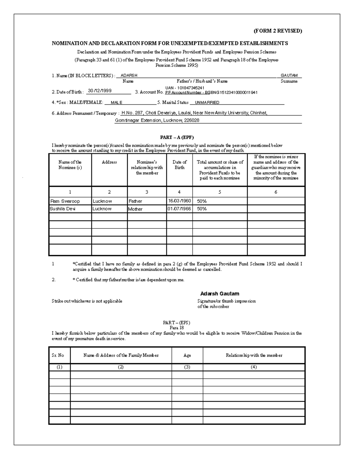 PF Form 2 - fefe - (FORM 2 REVISED) NOMINATION AND DECLARATION FORM FOR ...