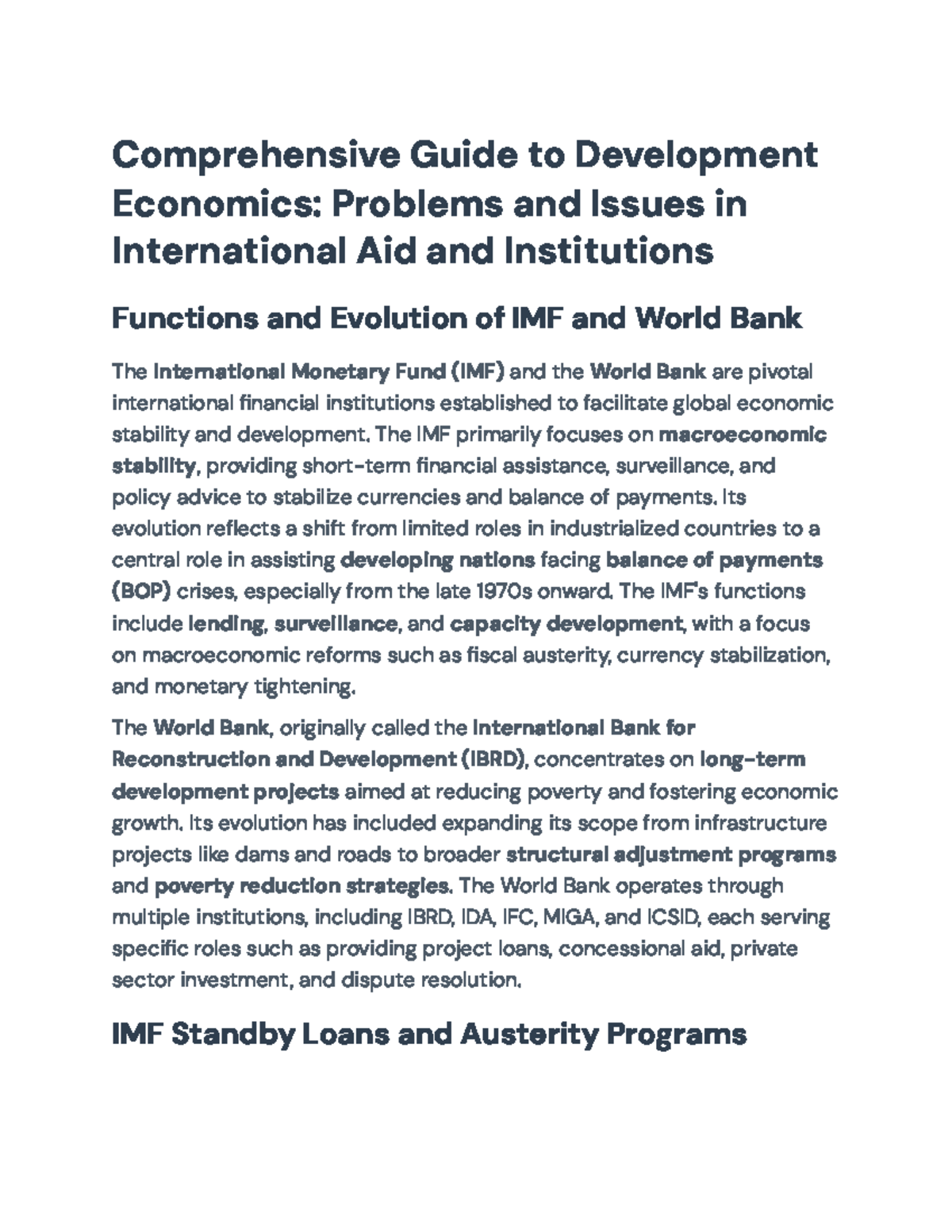 Comprehensive Overview of IMF & World Bank Structures and Functions ...