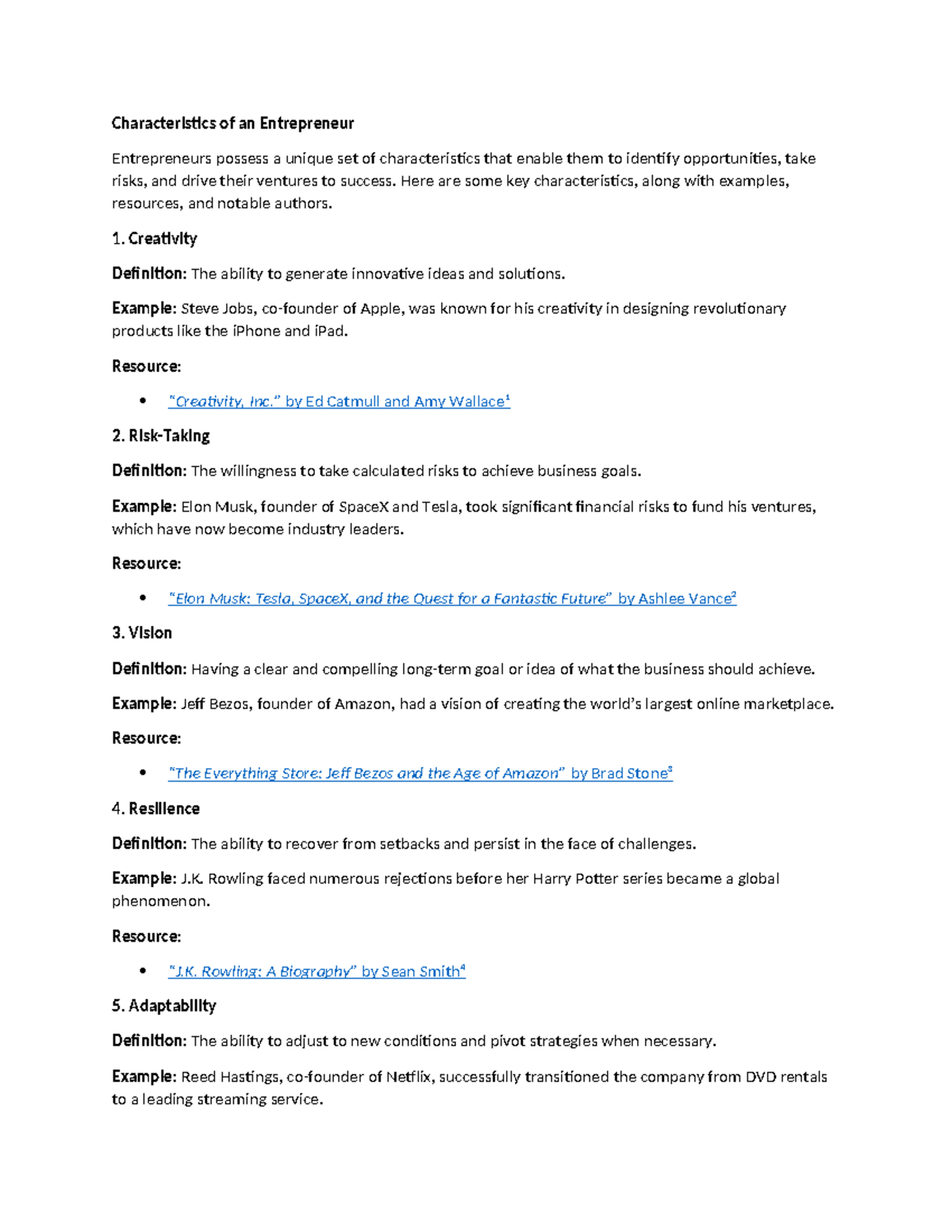 Lesson 4 - Key Characteristics of Successful Entrepreneurs - Studocu