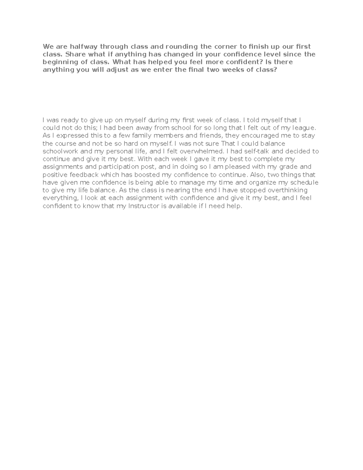 Topic 4 Assignments Graded - We are halfway through class and rounding ...