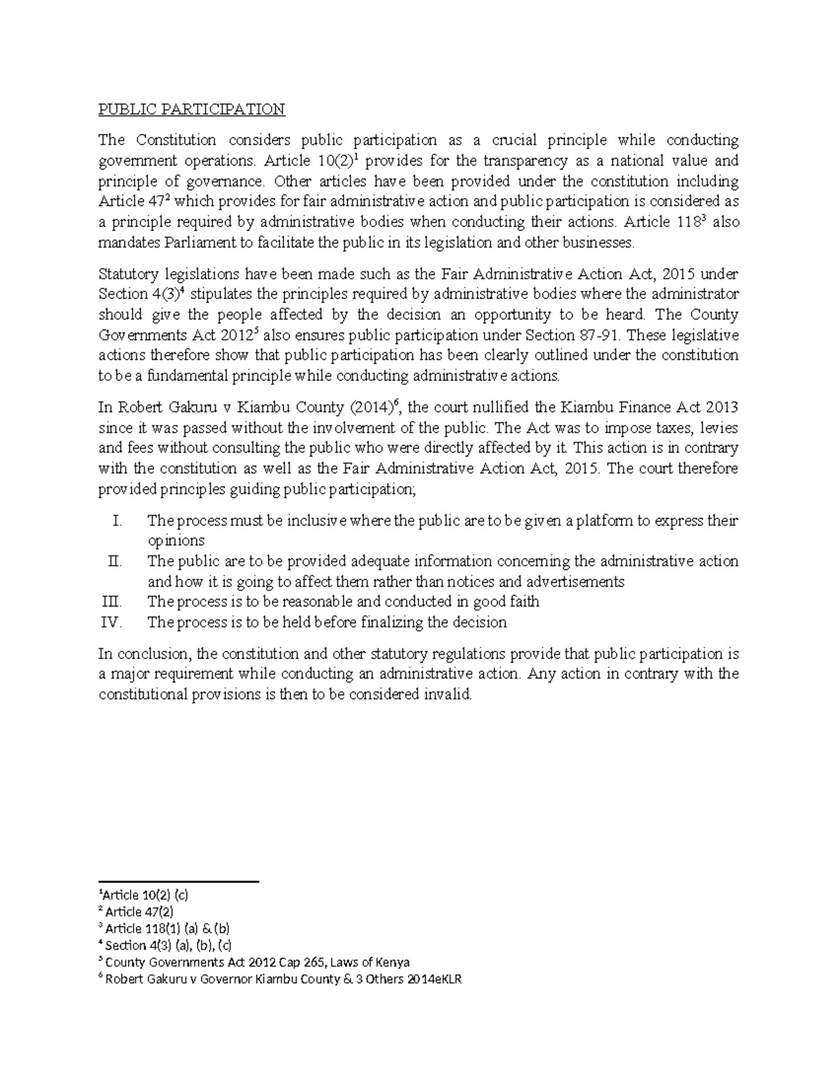Public Participation in Governance: Constitutional Principles and Case ...