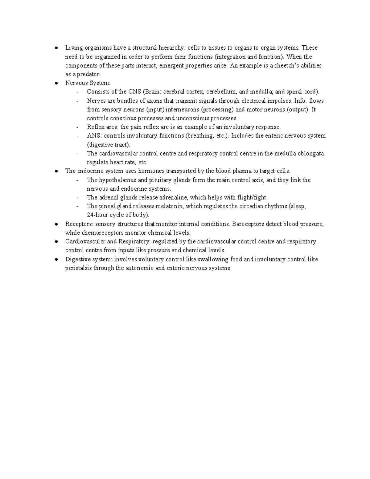Integration of Body Systems: Structure & Function Overview (BIO101 ...