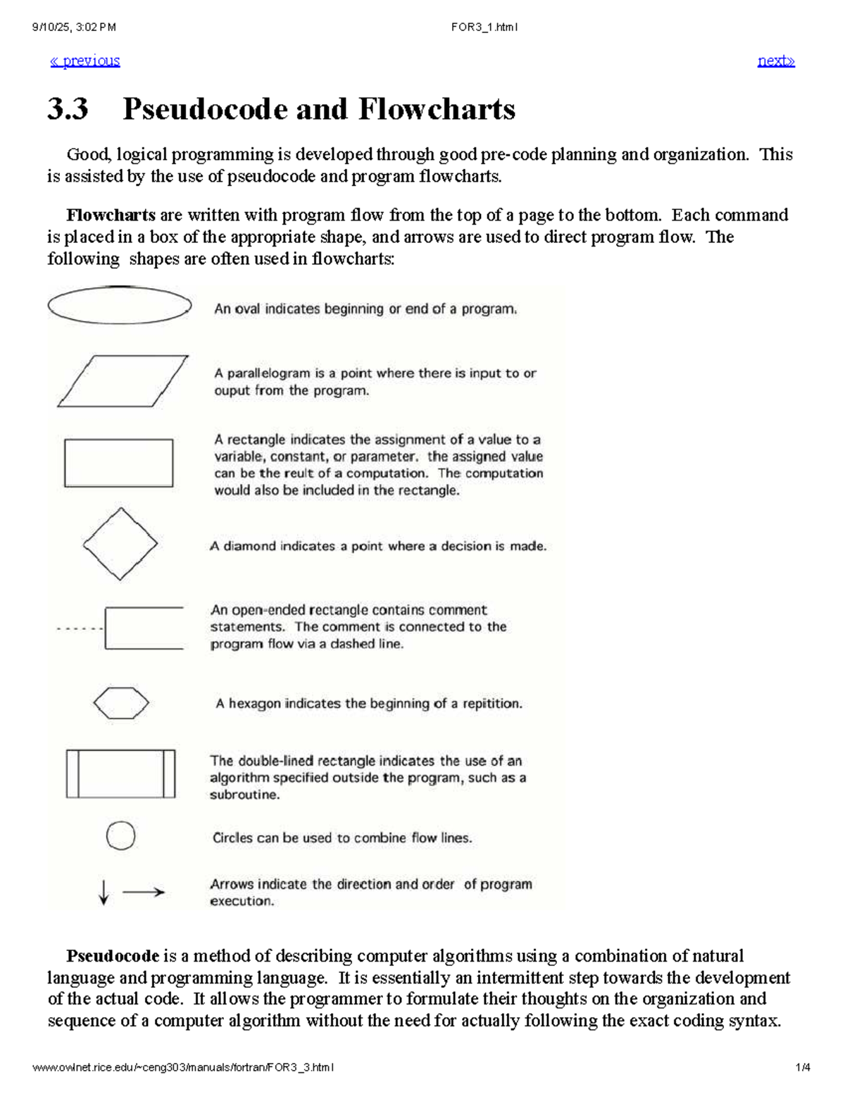 3.3 FOR3_1 Pseudocode and Flowcharts Overview - Studocu