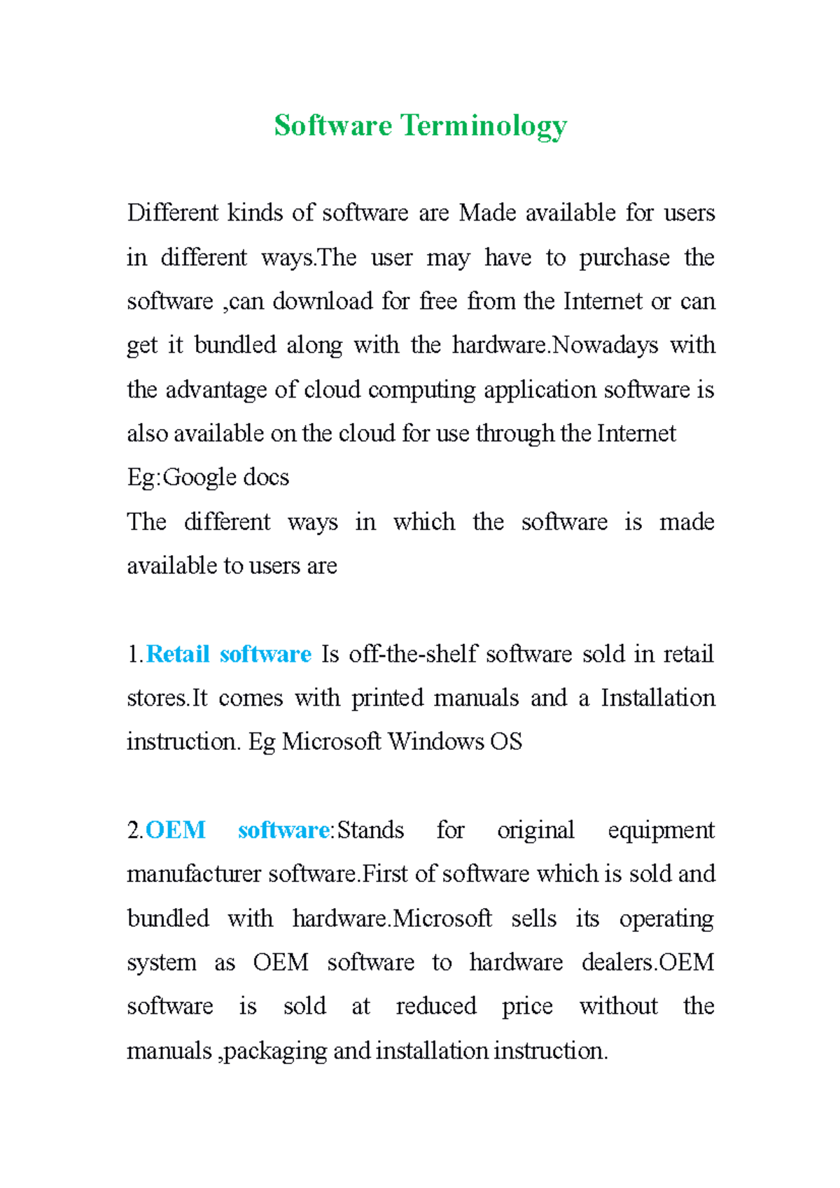 Software terminology - It’s a lecture note - Software Terminology ...