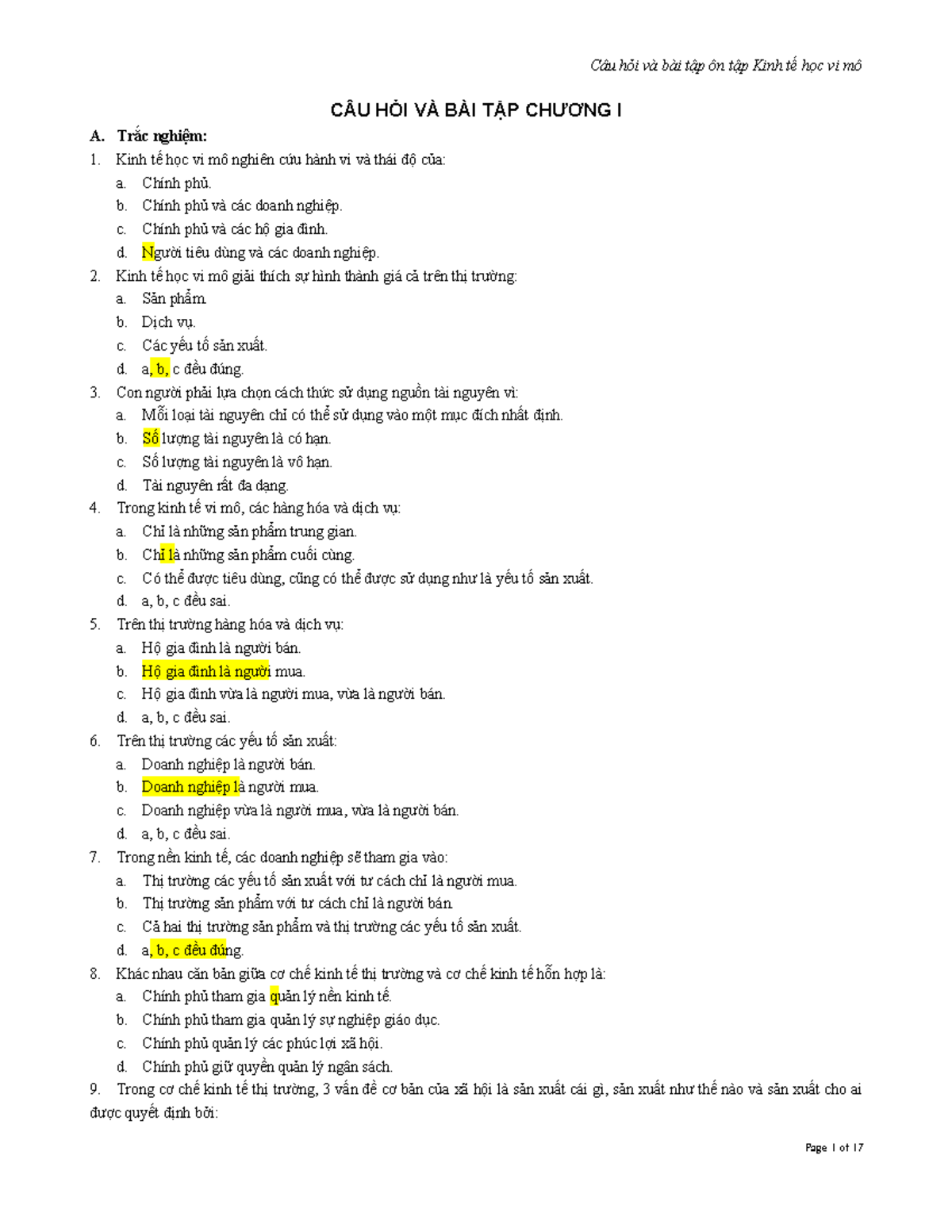 "Microeconomics Questions - Study Guide for Course Code: ECON101" - Studocu