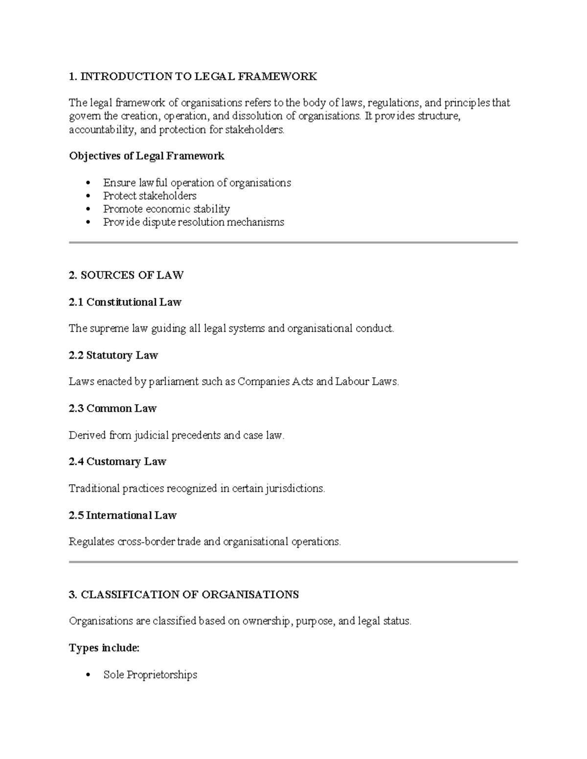 Legal Framework Overview: Key Concepts & Case Studies (LAW 101) - Studocu