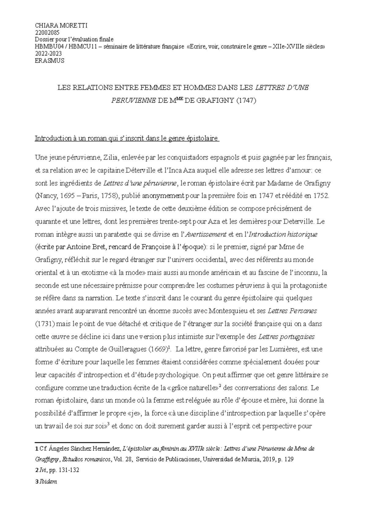 AL 14 Graffigny - Analyse linéaire extrait lettres d'une péruvienne ...
