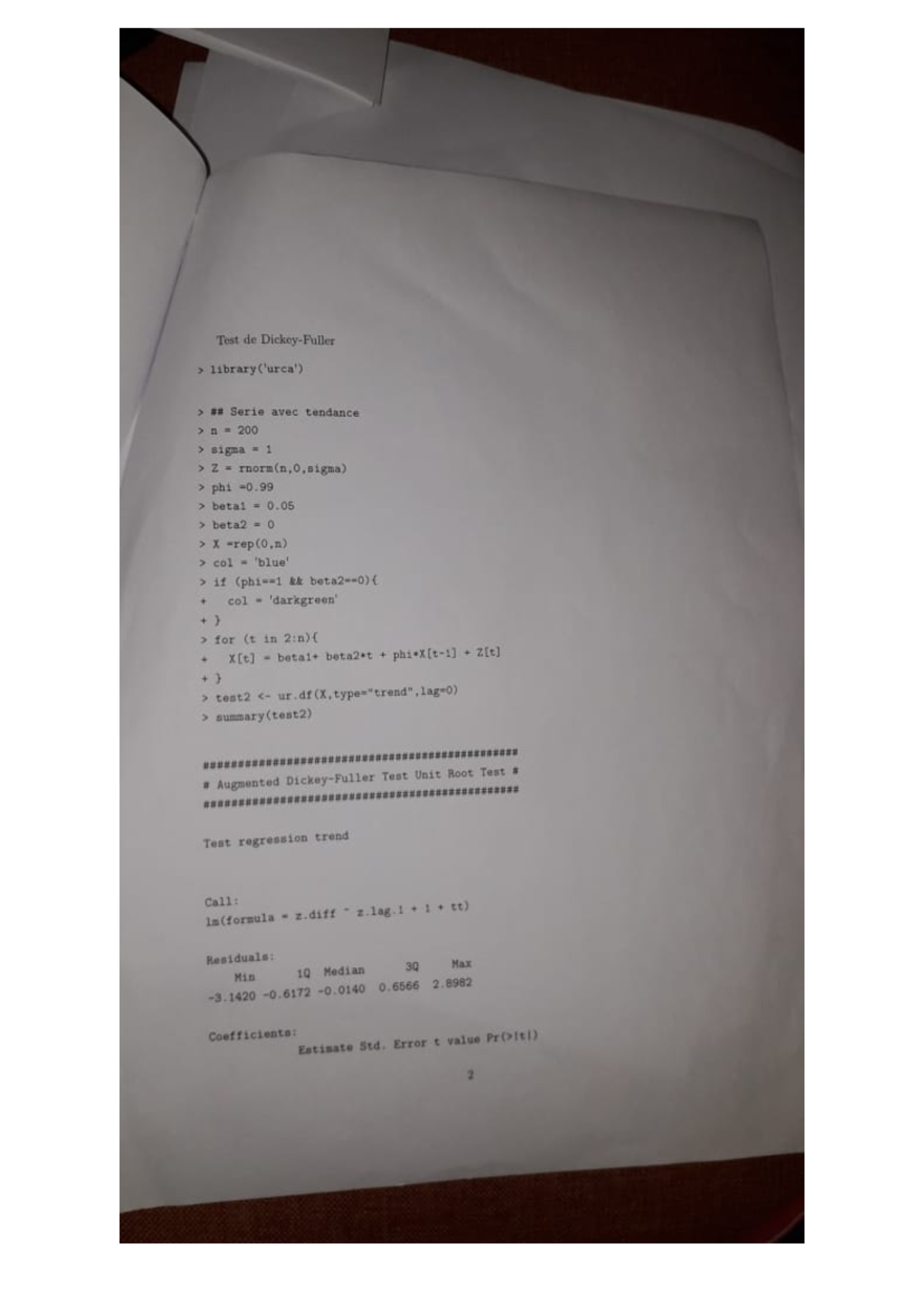 Augmented Unit Root Test Analysis: Series Test with Trend - Studocu