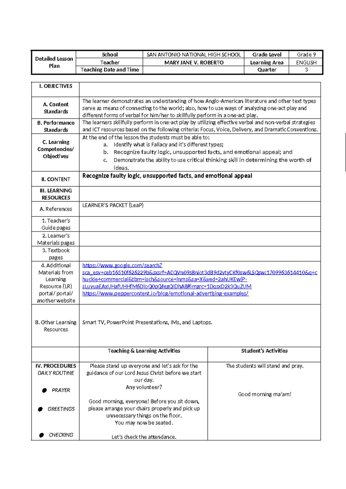 LP6 - Recognizing Fallacies: Faulty Logic, Unsupported Facts ...