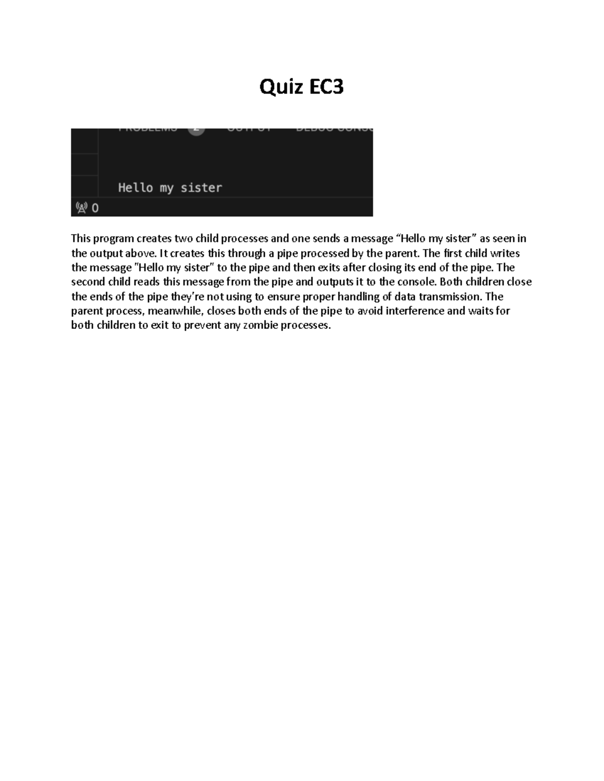 Unix EC Quiz: Understanding Child Processes and Pipes - Studocu