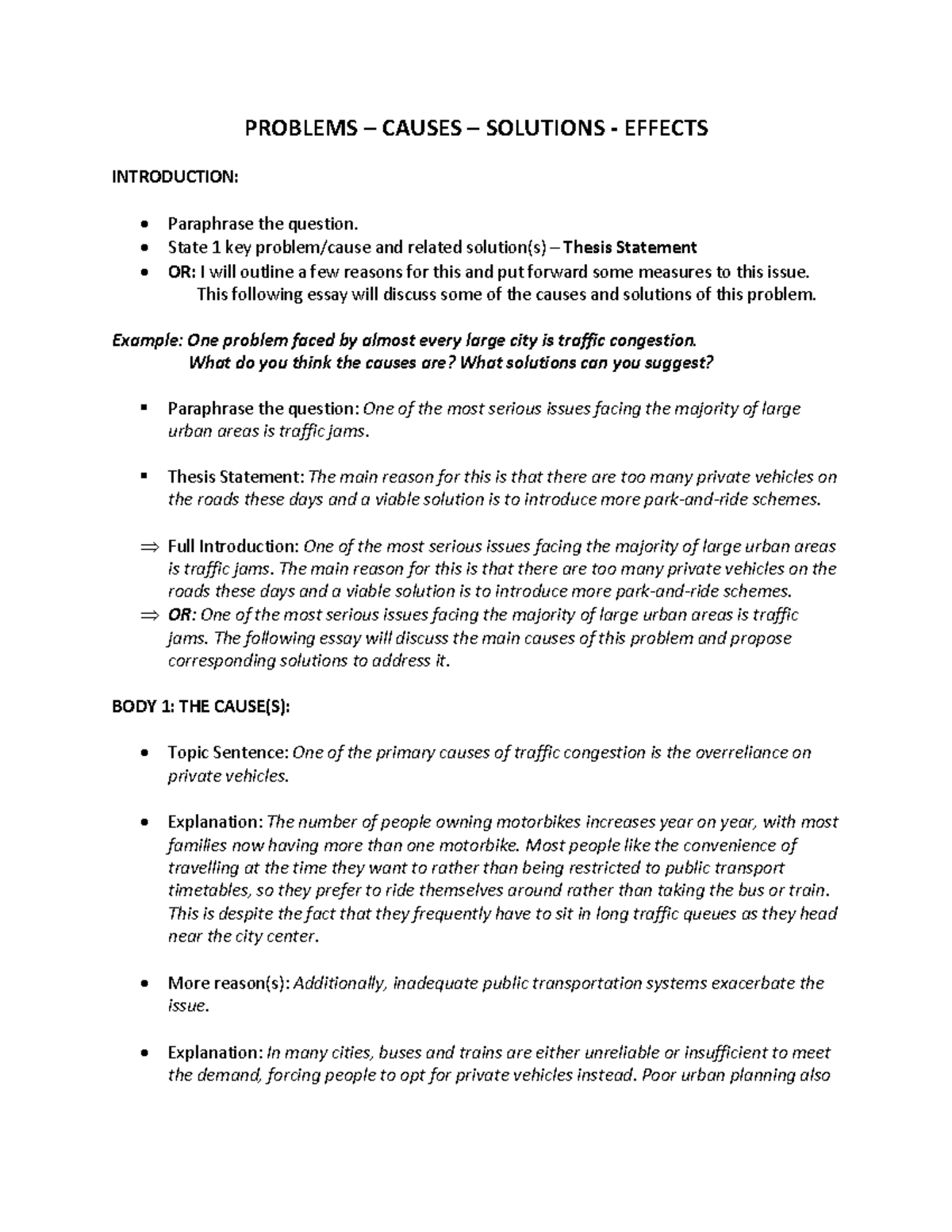 Problems Causes Solutions Effects - PROBLEMS – CAUSES – SOLUTIONS ...