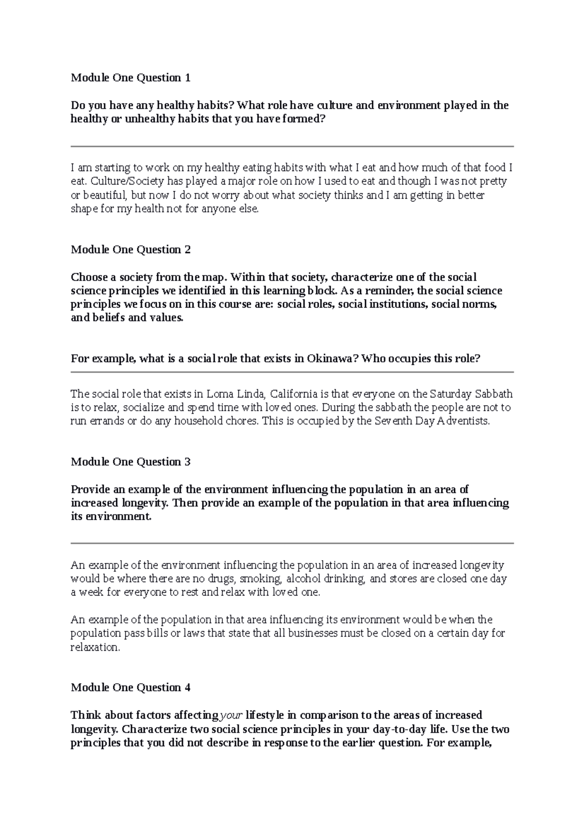 SCS 200 Module 1 - MindEdge Responses on Social Sciences Principles ...