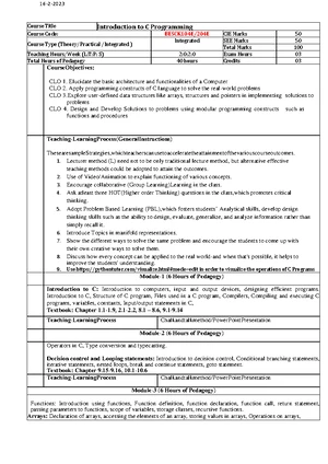 Besck 204E-104E-3Oct2023SEE - BLSCK204E/BESCKE Second Semester B.E./B. Degree Examina tion ...