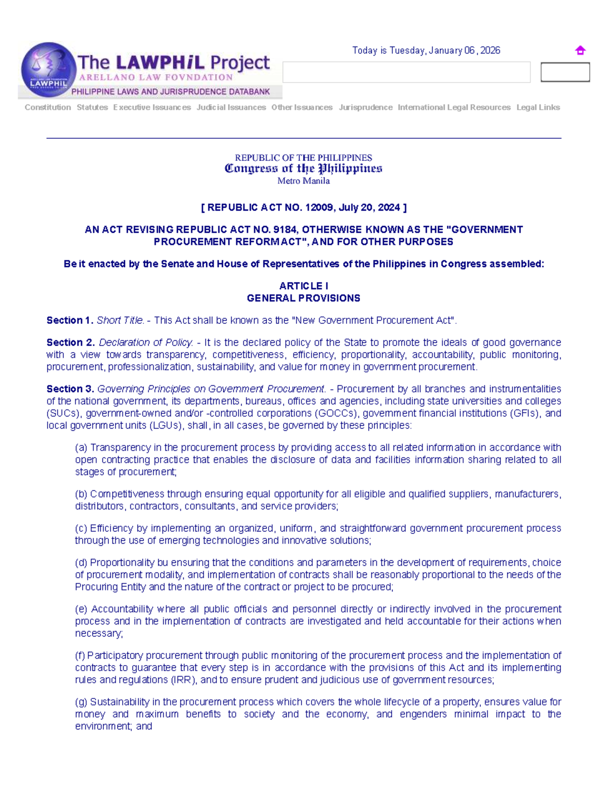 Republic Act No. 12009: Revising the Procurement Reform Law - Studocu