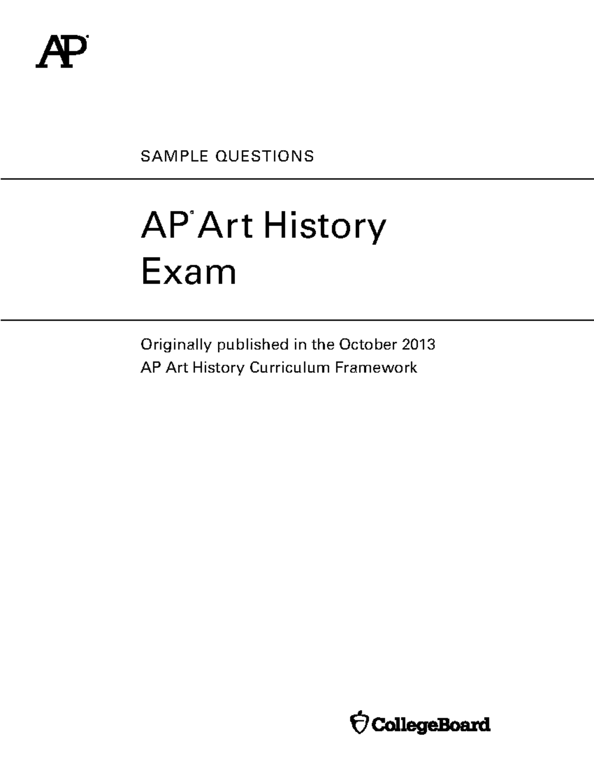 AP Art History Sample Questions for Exam Preparation - Studocu