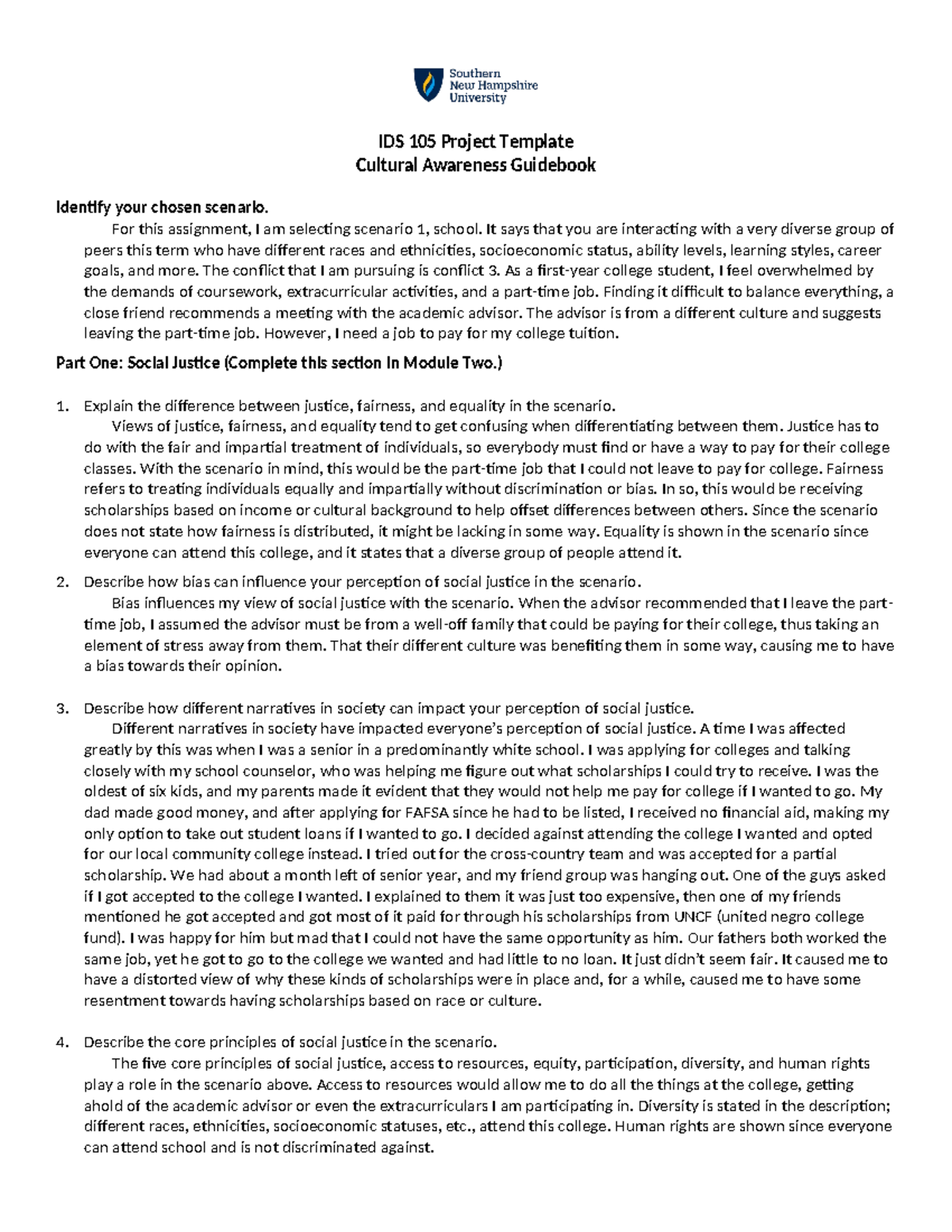 IDS 105 Project: Cultural Awareness & Social Justice Guidebook - Studocu