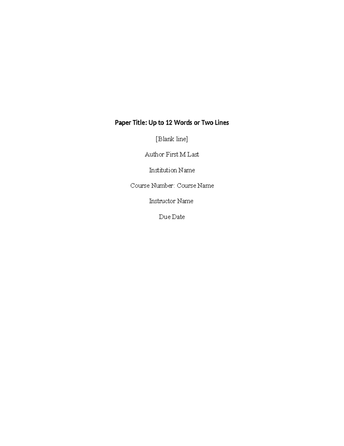 APA template for academic papers and formatting guidelines - Studocu