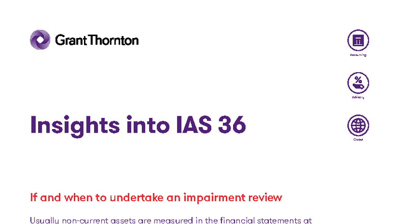 IFRS IAS 36: Insights on Impairment Review Procedures - Studocu