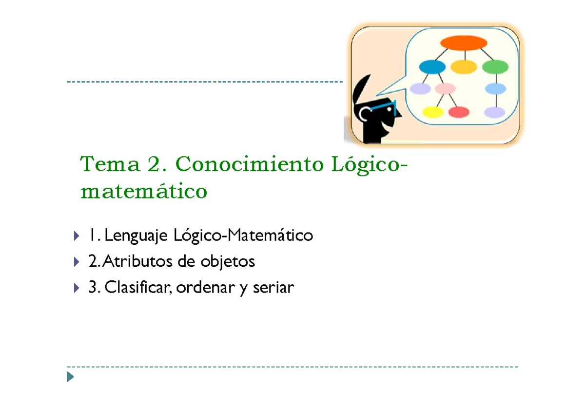 Diapositivas del Tema 2 - Tema 2. Conocimiento Lógico- matemático 1 ...