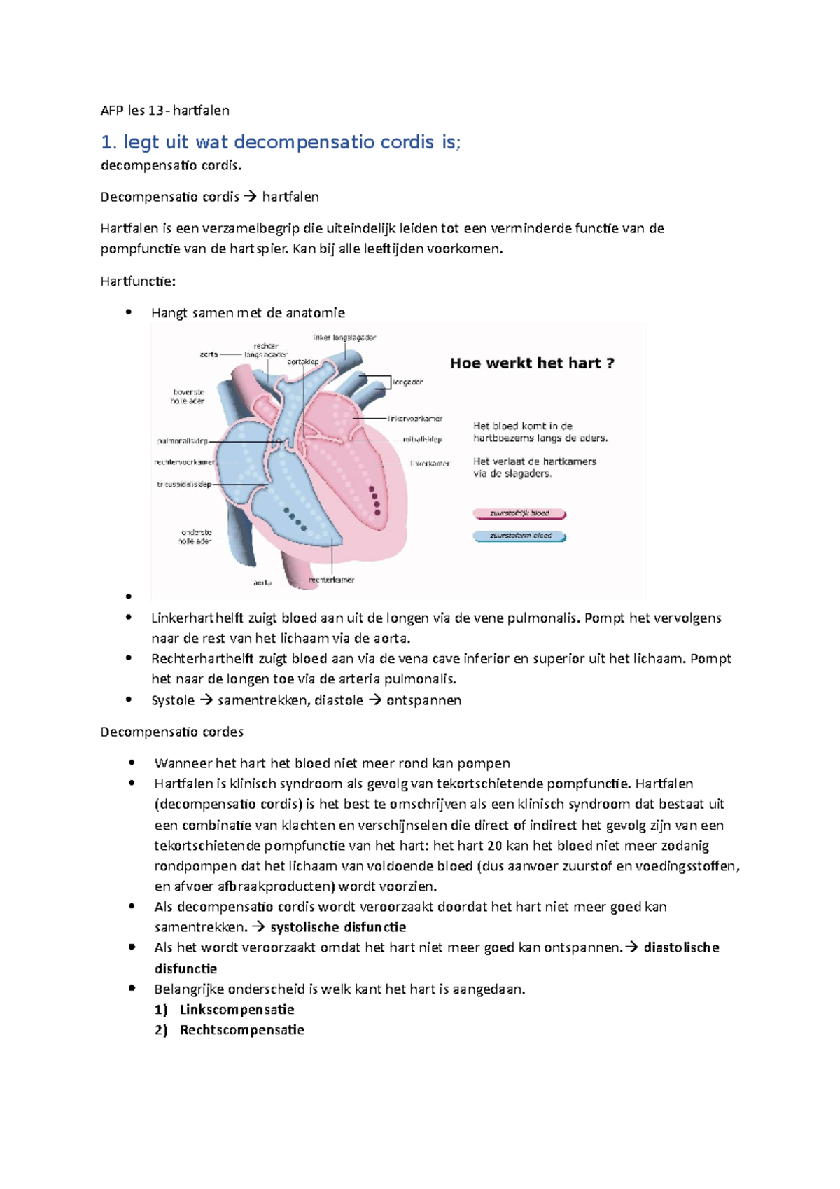 AFP Les 13: Decompensatio Cordis en Hartfalen Uitleg en Behandeling ...