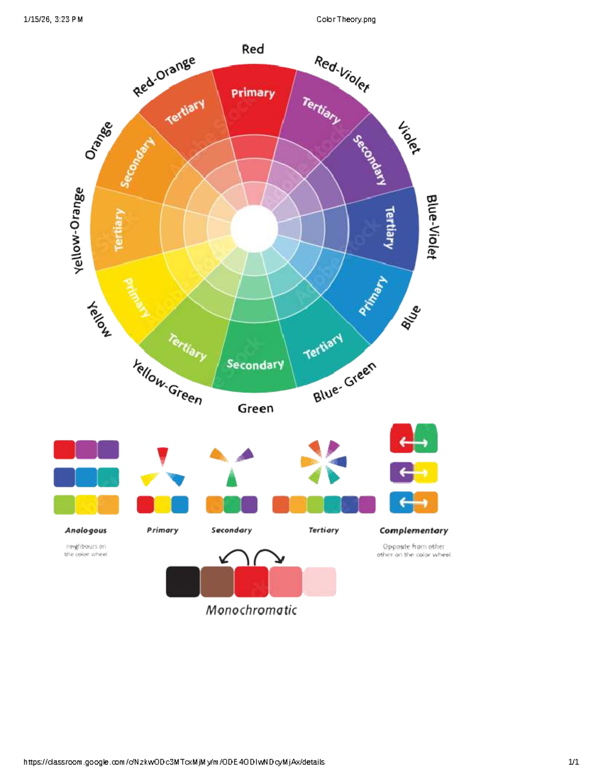 Color Theory - graphic - 3:23 PM Color Theory Red Primary Tertiary ...