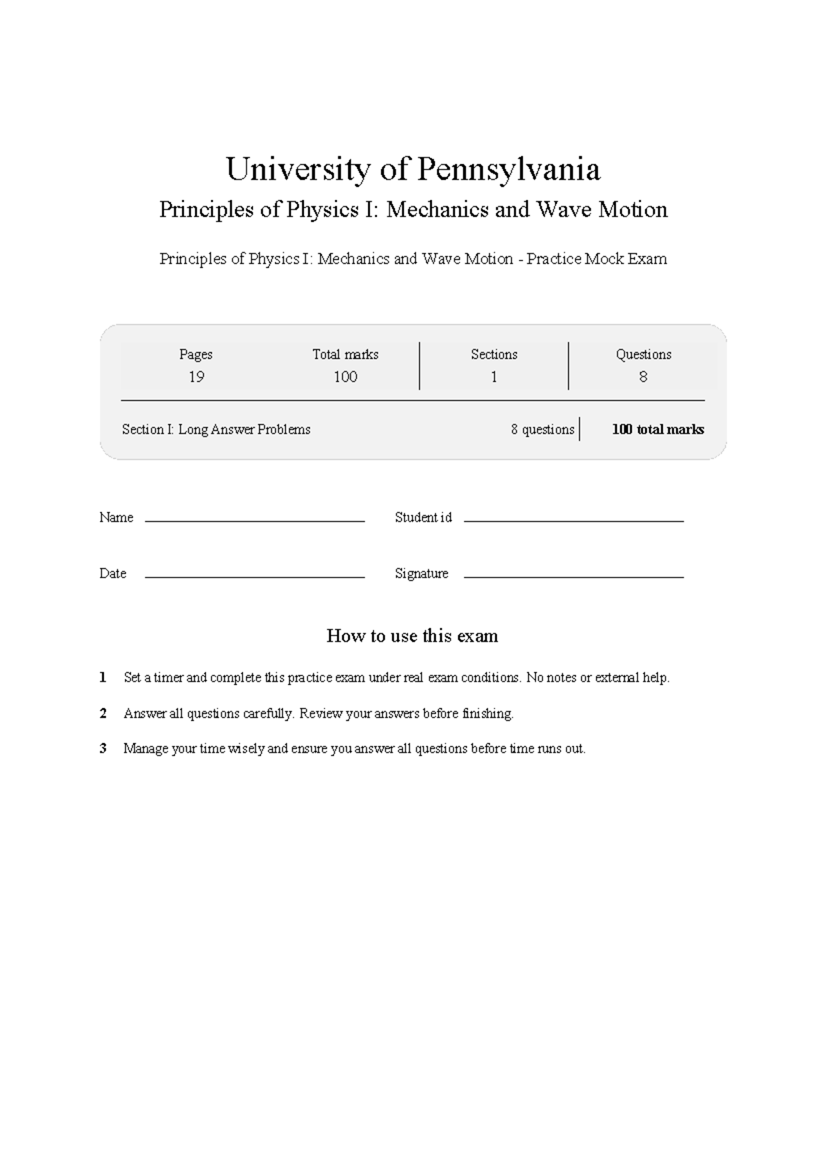 PHYS 150 Final Exam Practice Test 2026: Mechanics & Wave Motion - Studocu