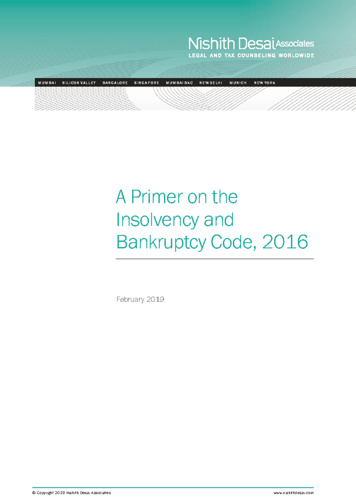 A Primer on the Insolvency and Bankruptcy Code, 2016 - February 2019 ...