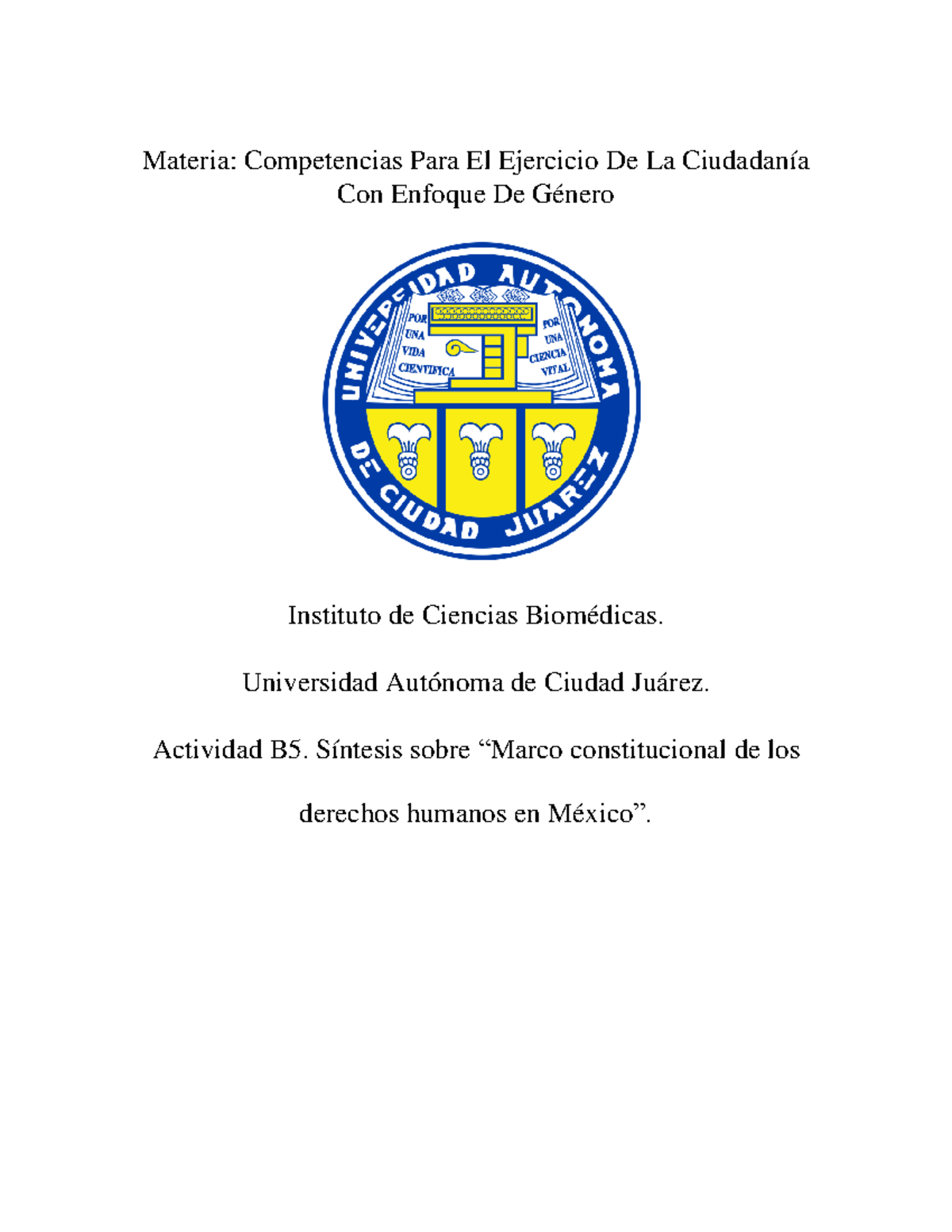 Actividad B5: Análisis del Marco Constitucional de Derechos Humanos en ...