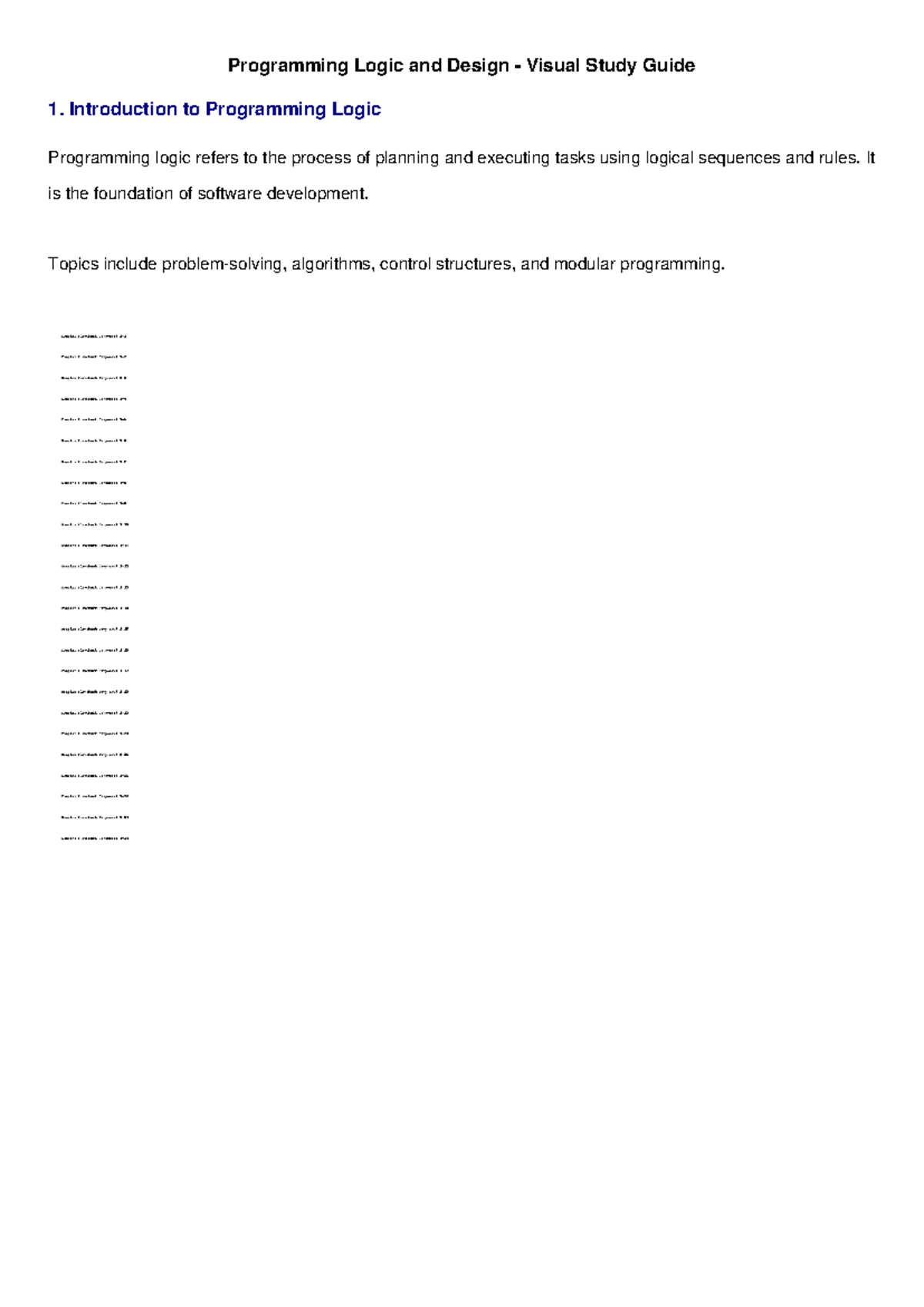 Programming Logic and Design Visual Study Guide 1: Intro to Logic - Studocu