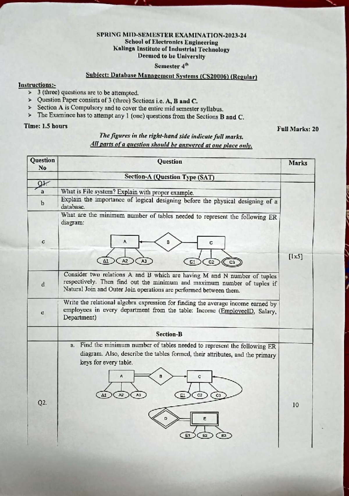 4th Semester PYQ: Database Management Systems, Industry 4.0, Discrete - Studocu