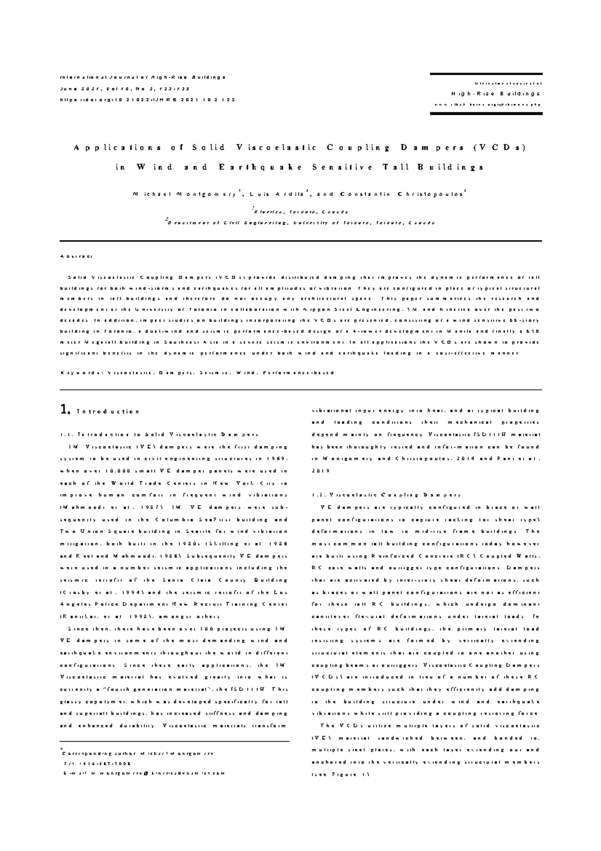Applications of Solid Viscoelastic Coupling Dampers (VCDs) in Tall ...