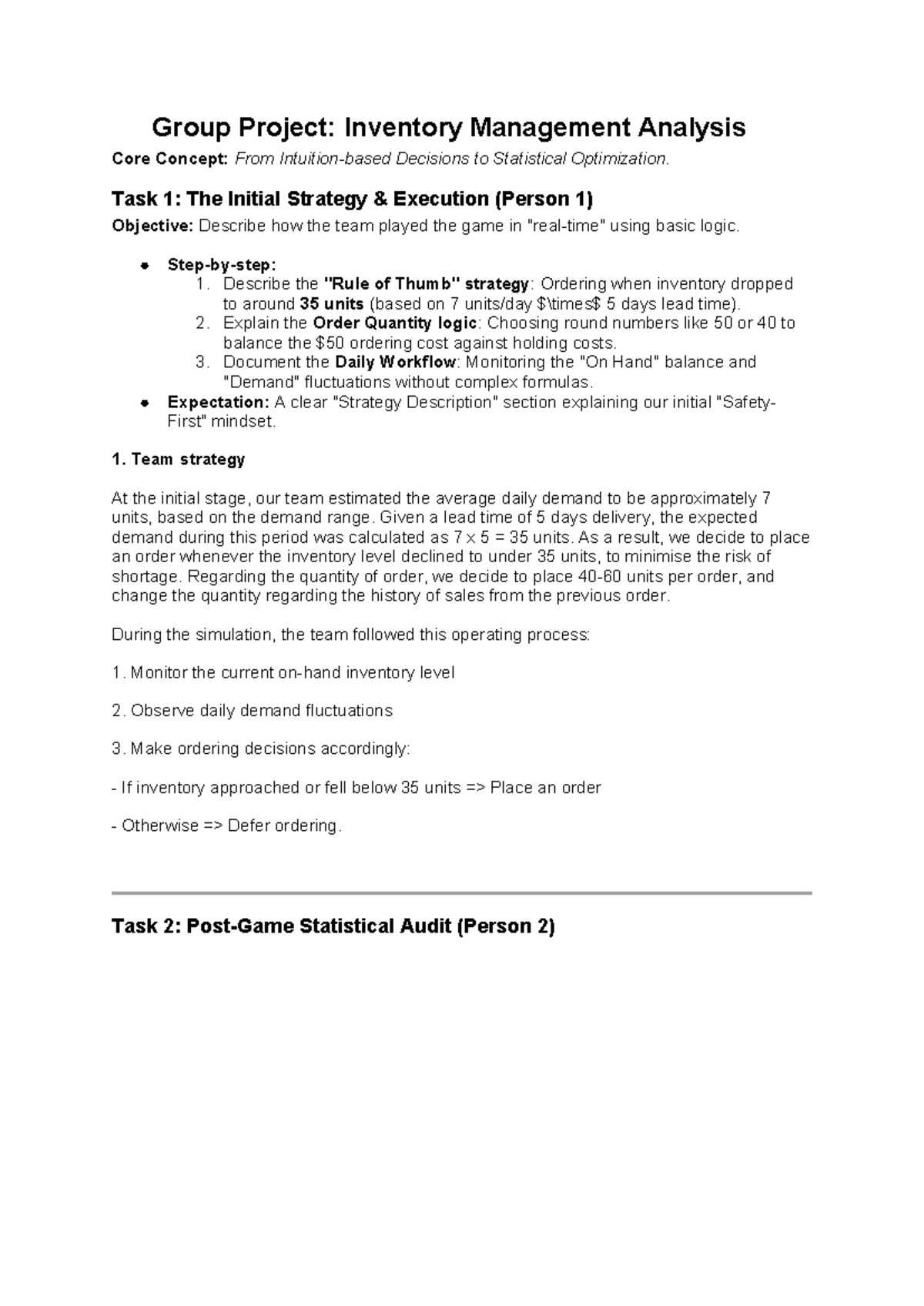 Applied Stat & Data Analysis: Group Project on Inventory Management ...