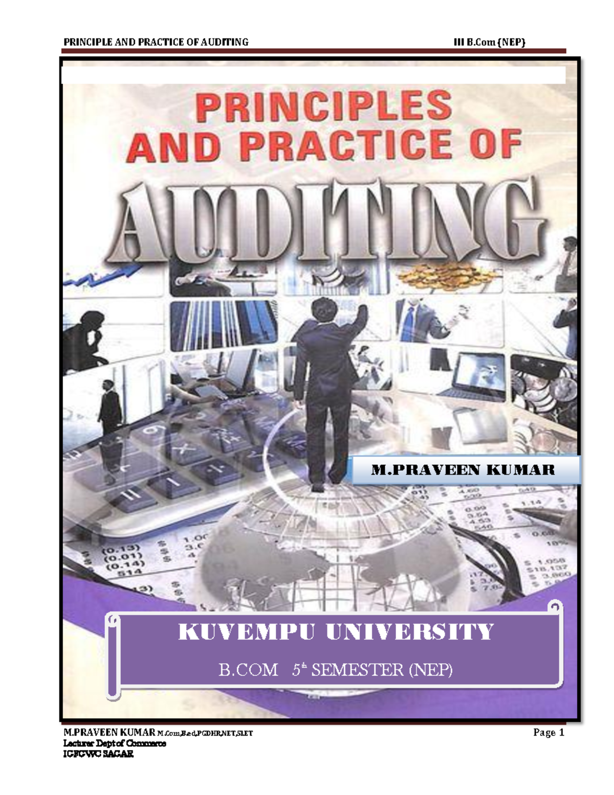 Principles and Practice of Auditing - B.Com (NEP) Full Notes - Studocu