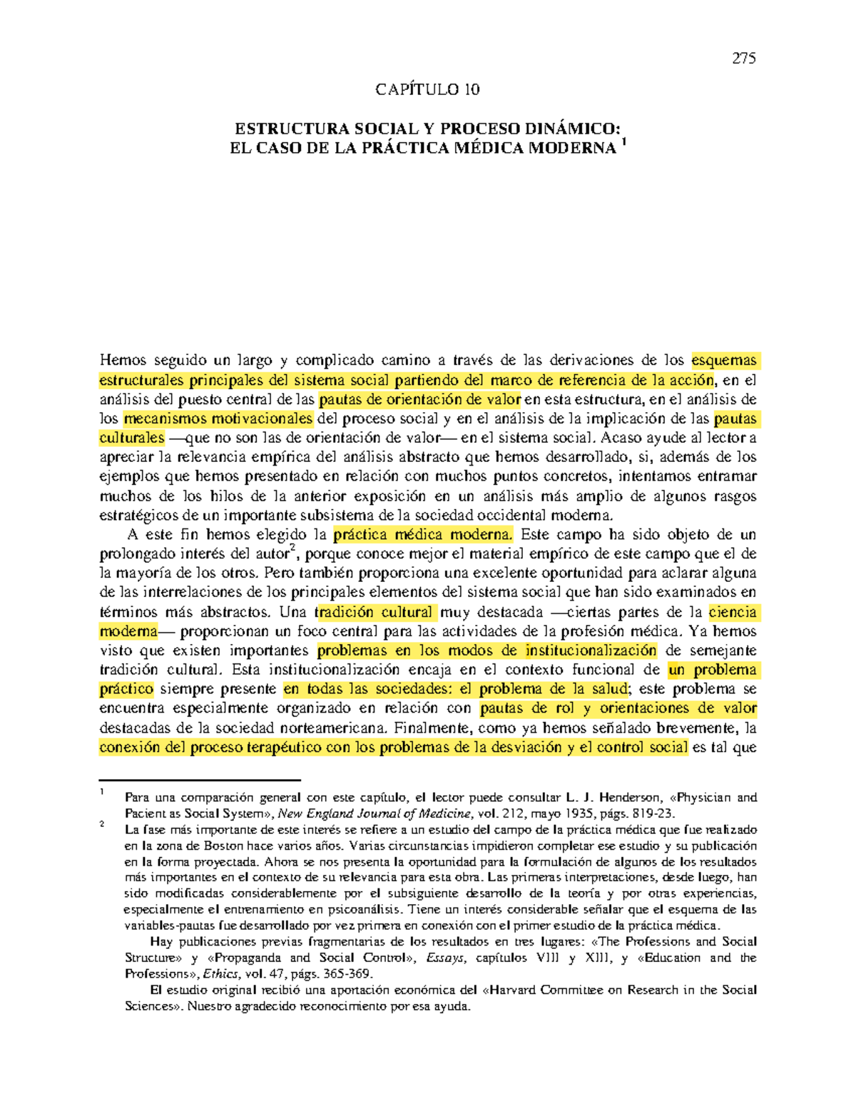 275 CAPÍTULO 10: ESTRUCTURA SOCIAL Y PROCESO DINÁMICO EN LA PRÁCTICA ...