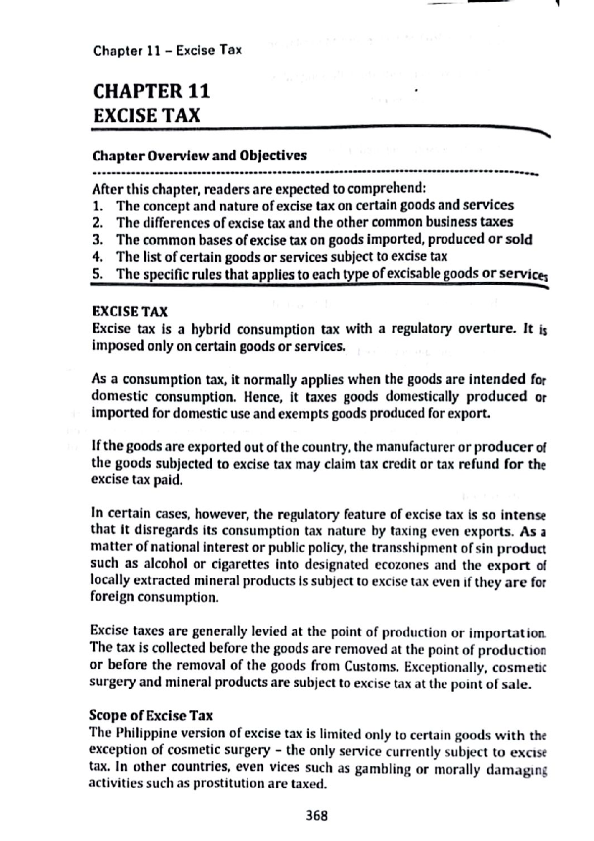 Chapter 11: Understanding Excise Tax Regulations and Applications - Studocu