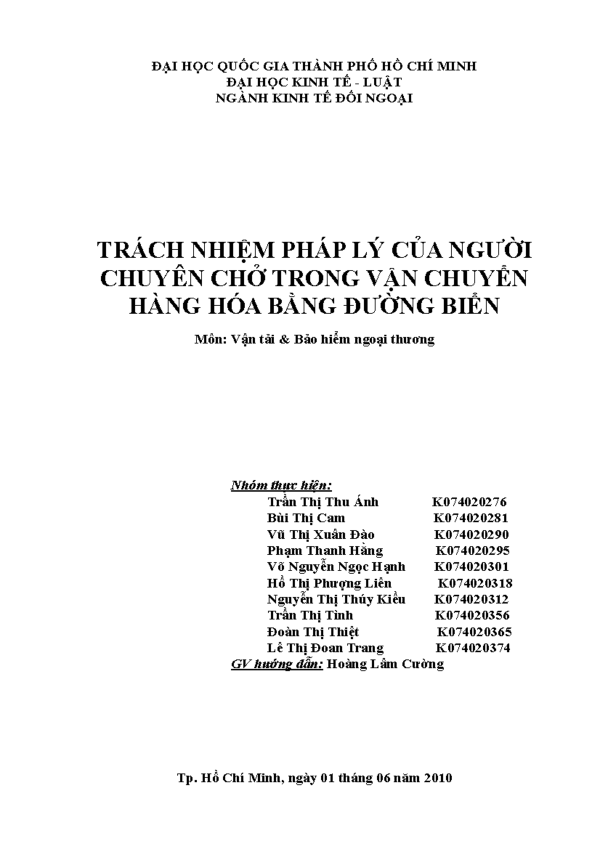 tieu-luan-trach-nhiem-phap-ly-cua-nguoi-chuyen-cho - ĐẠI HỌC QUỐC GIA THÀNH PHỐ HỒ CHÍ MINH ĐẠI ...