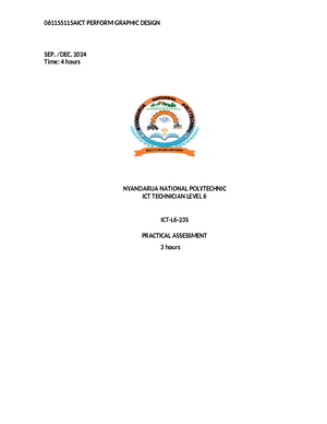 Graphic Design Practical Assessment Paper ICT-L6-23S Sep/Dec 2024 - Studocu