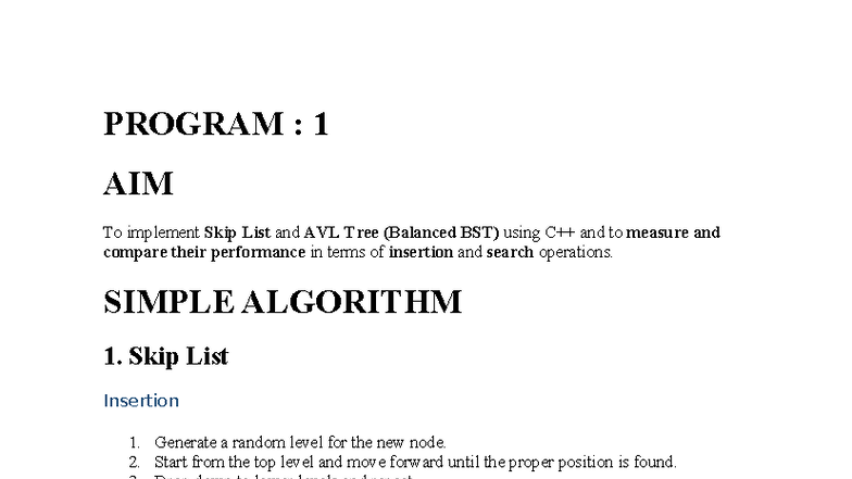Lab Manual: Data Structures Implementation & Performance Analysis - Studocu