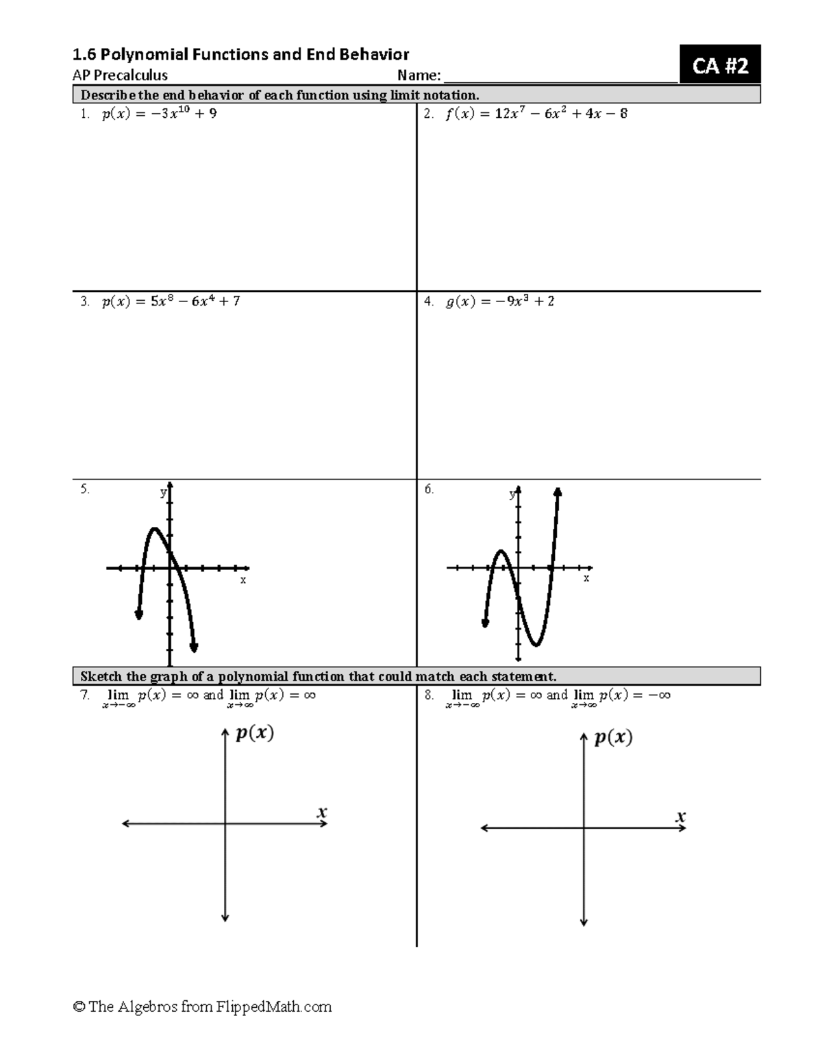 APC 1 - Part 4: Polynomial Functions & End Behavior Analysis - Studocu