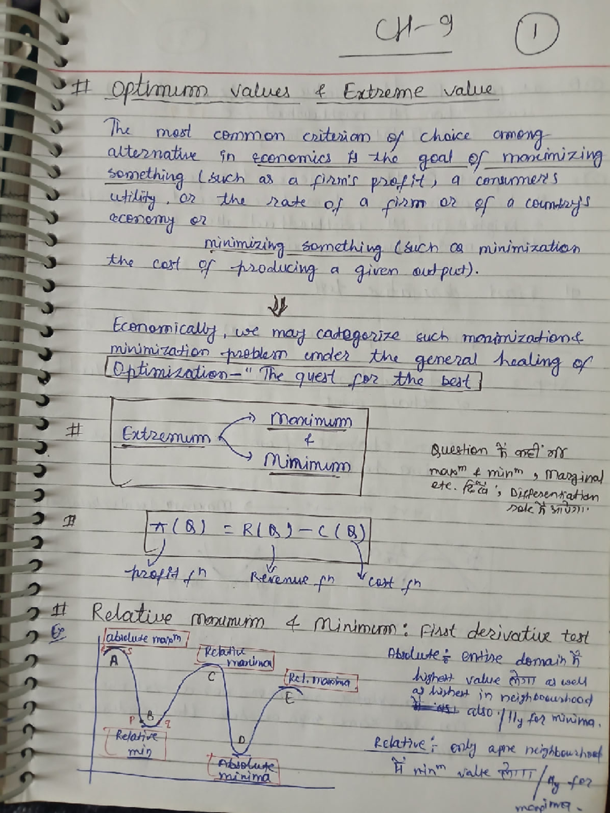 CH 9: Optimization and Extreme Value Analysis in Economics - Studocu