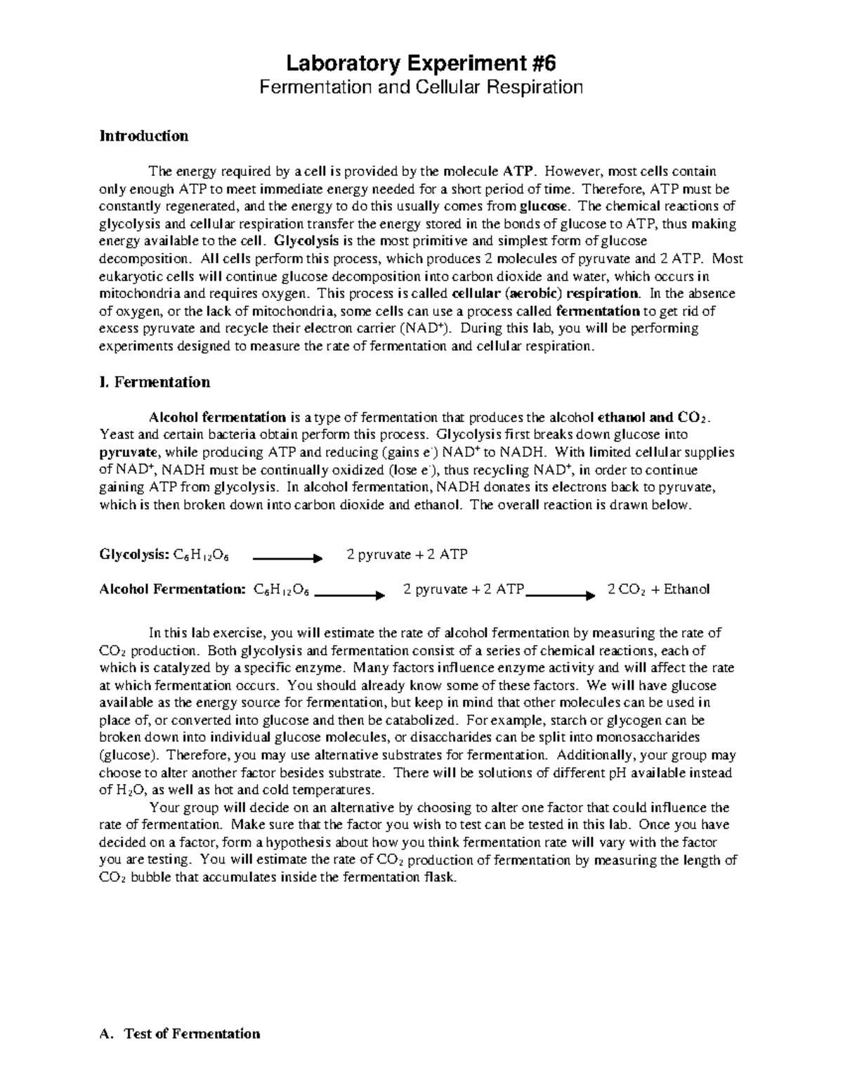 Cell respiration lab: Fermentation and cellular respiration experiments ...