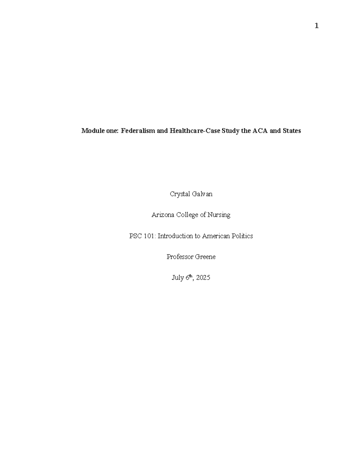 PSC 101: Federalism and Healthcare - Case Study on the ACA - Studocu