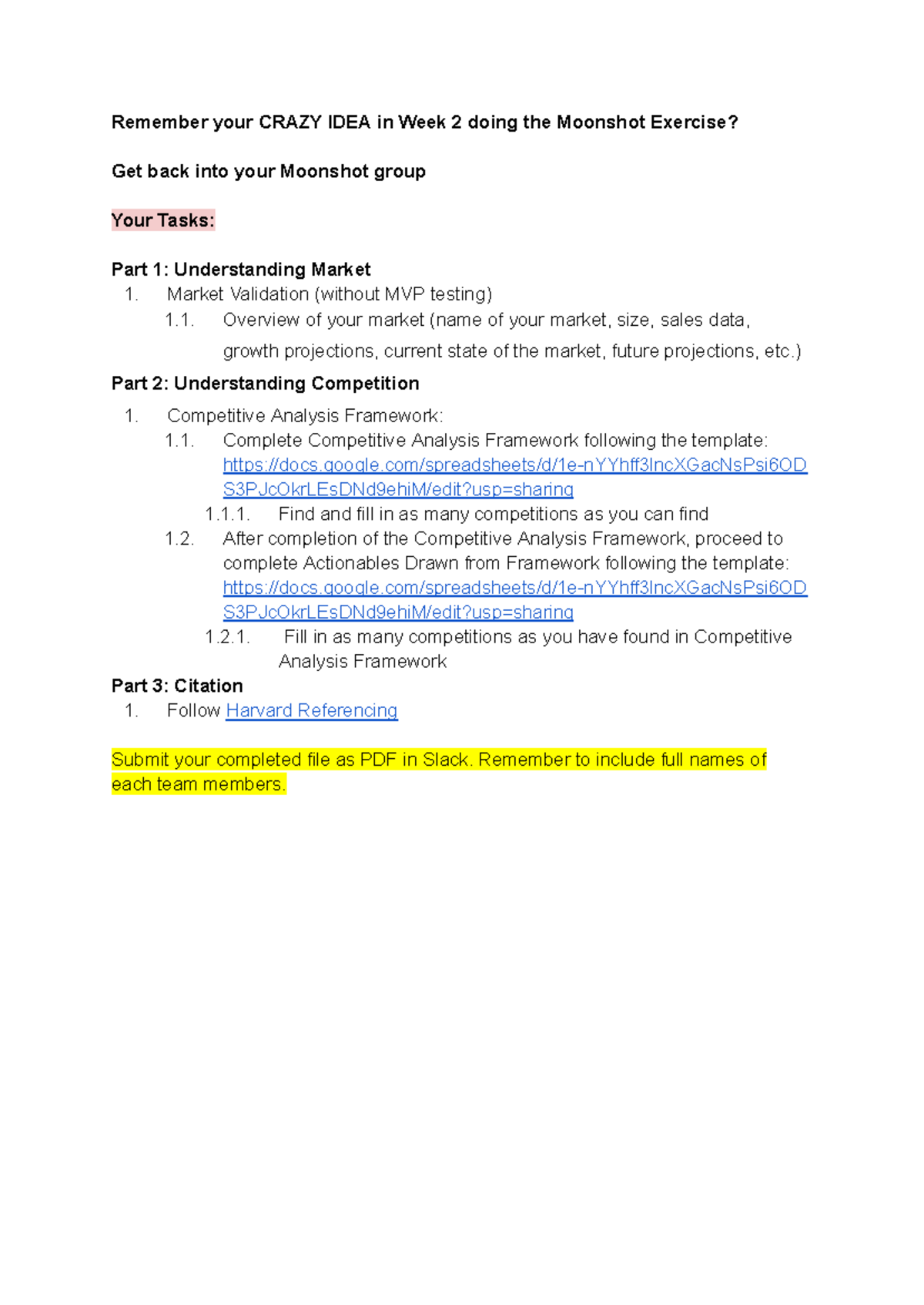 In-Class Activity: Market Research & Competition Analysis - Studocu