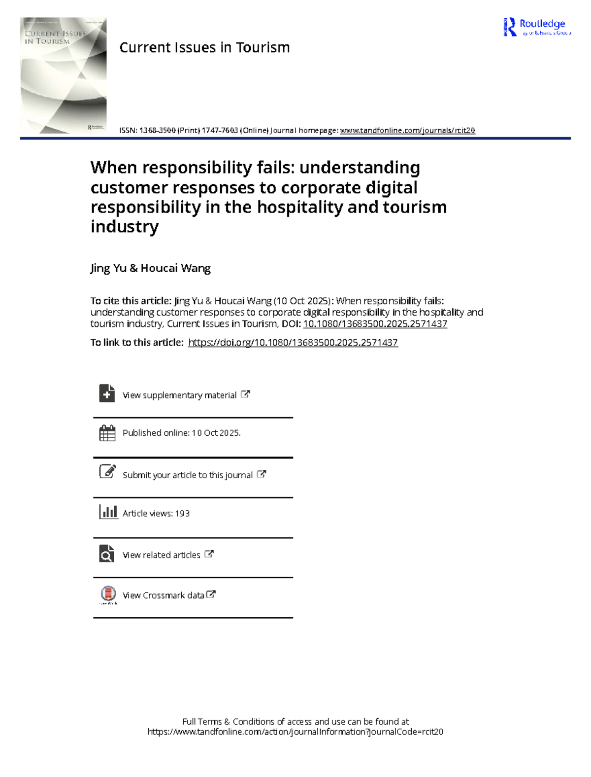 Understanding Customer Responses to Corporate Digital Responsibility in ...